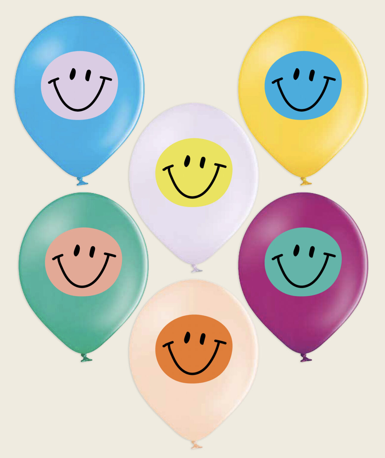 Luftballons Smile, bunt, aus 100% Naturkautschuk – ava&yves